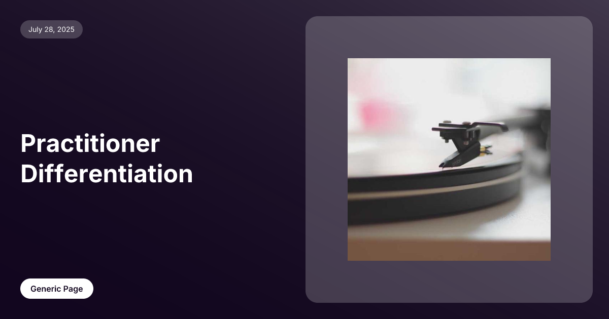 Practitioner Differentiation | Intel 471